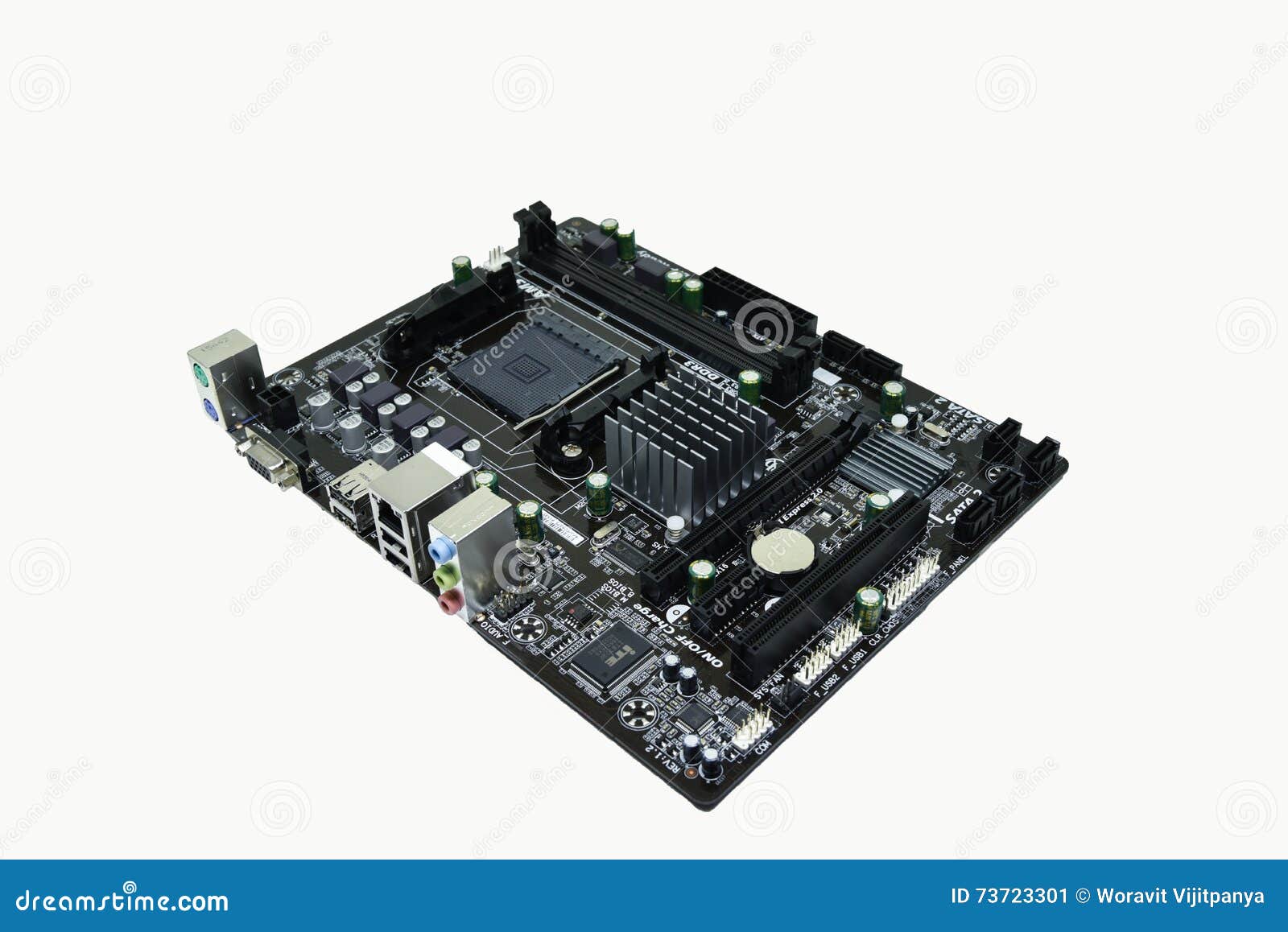 Modern Computer Motherboard Stock Image - Image of microprocessor ...