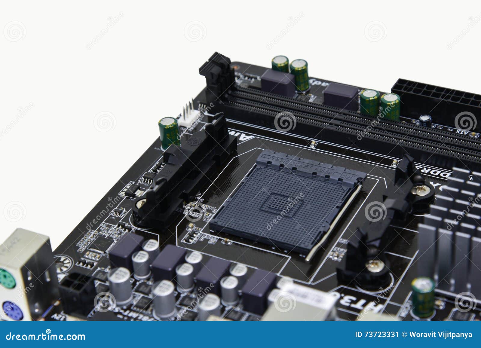 Modern Computer Motherboard Stock Image - Image of lines, socket: 73723331