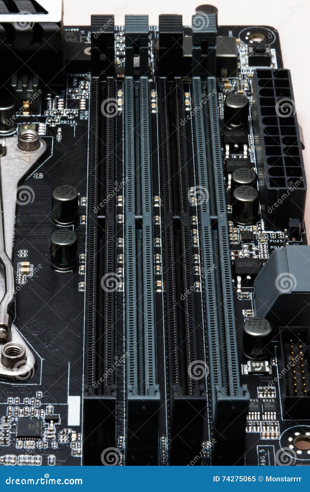 Modern Computer Motherboard. Stock Image - Image of aluminum ...