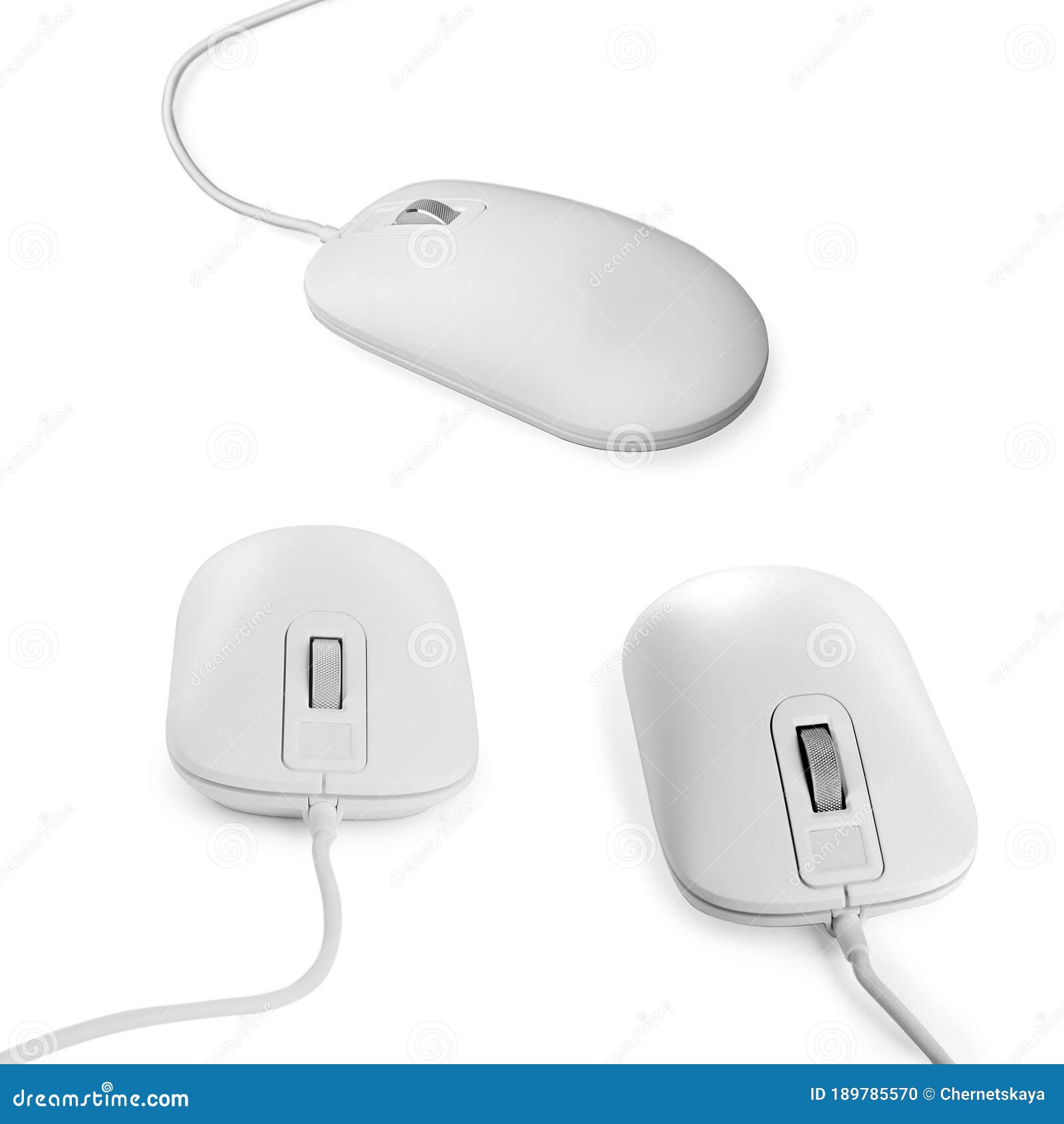 Modern Computer Mouse on Background, Views from Different Sides Stock ...