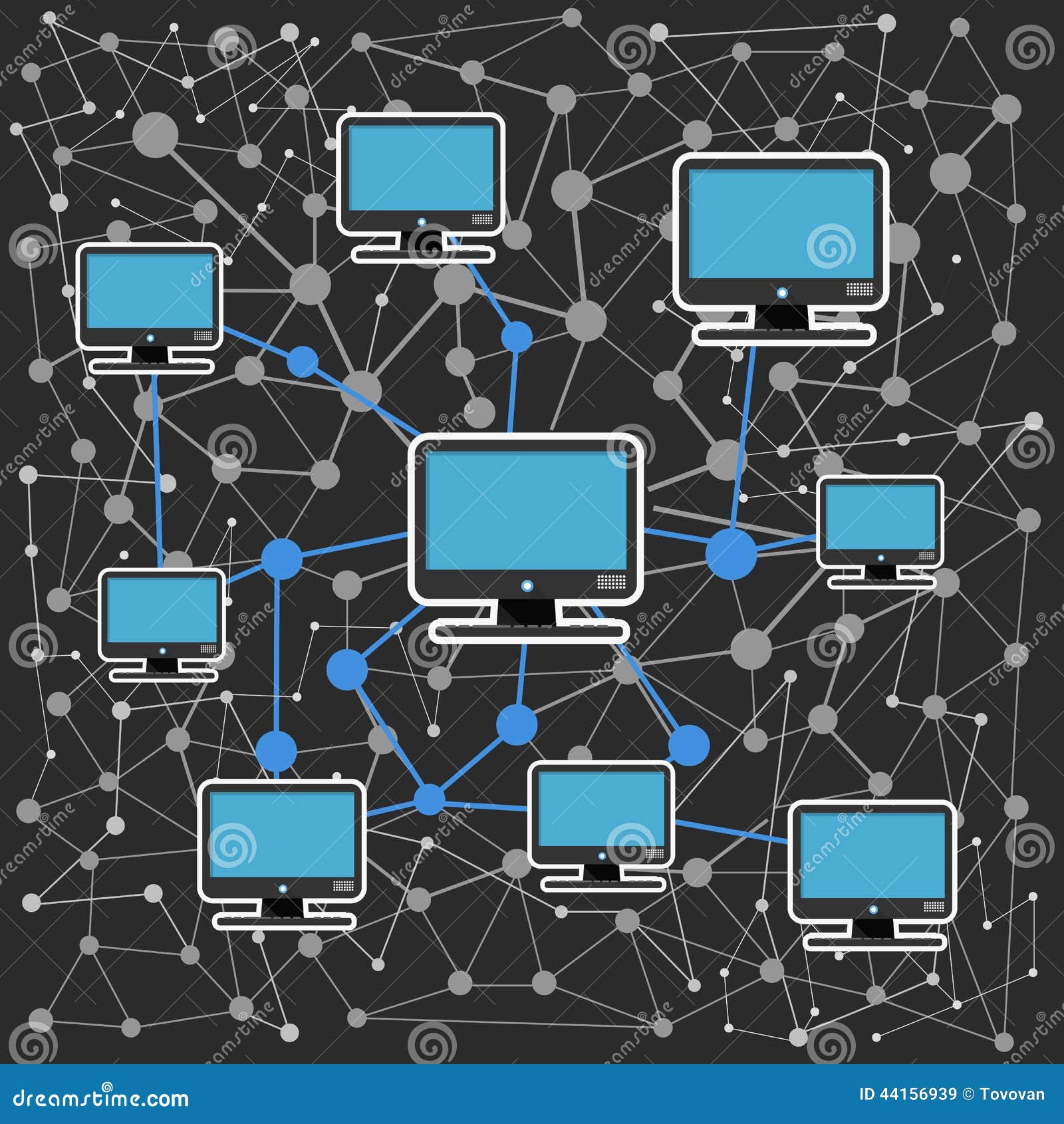 Modern computer network stock vector. Illustration of flat - 44156939