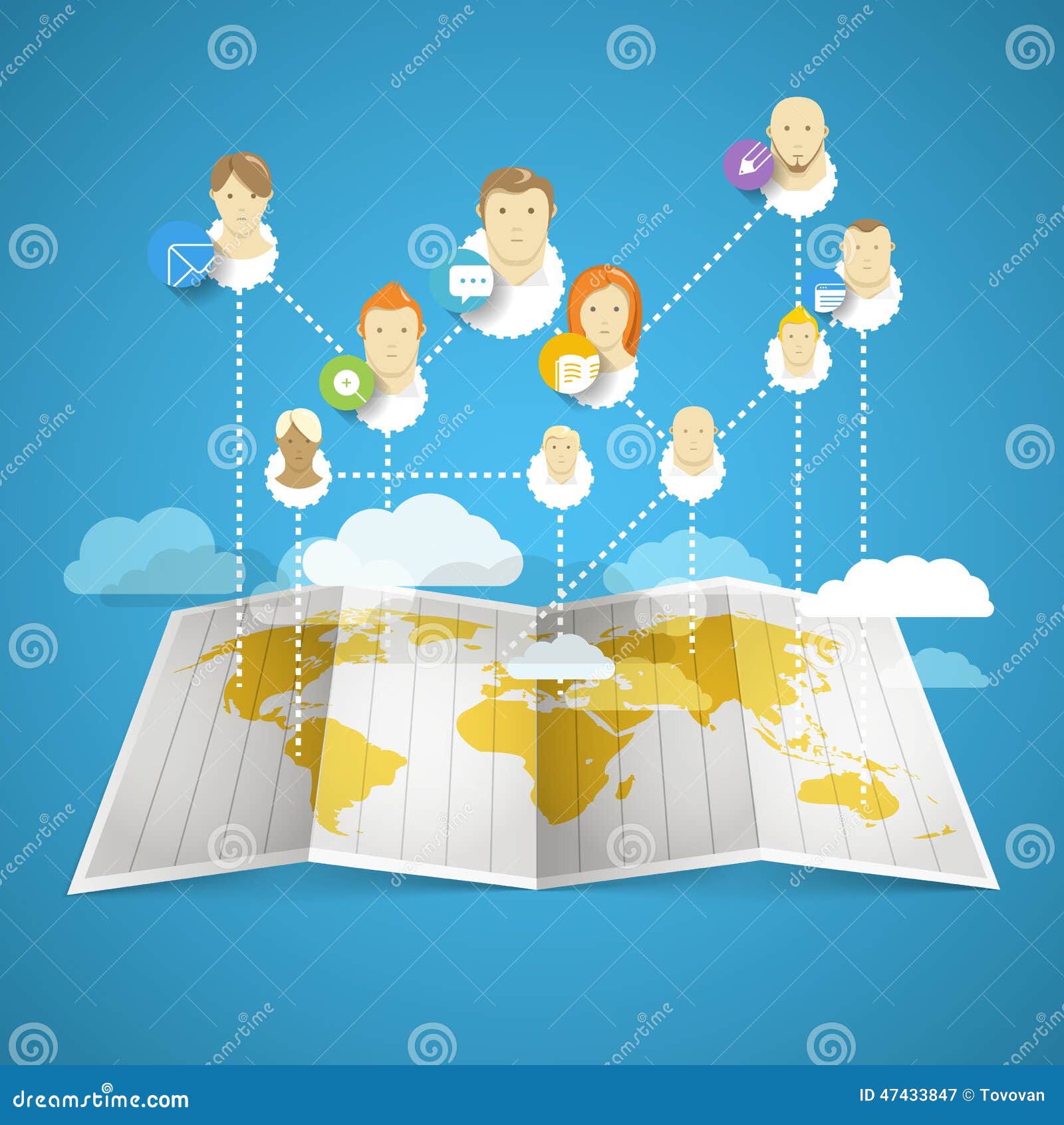 Modern computer network stock vector. Illustration of linkage - 47433847