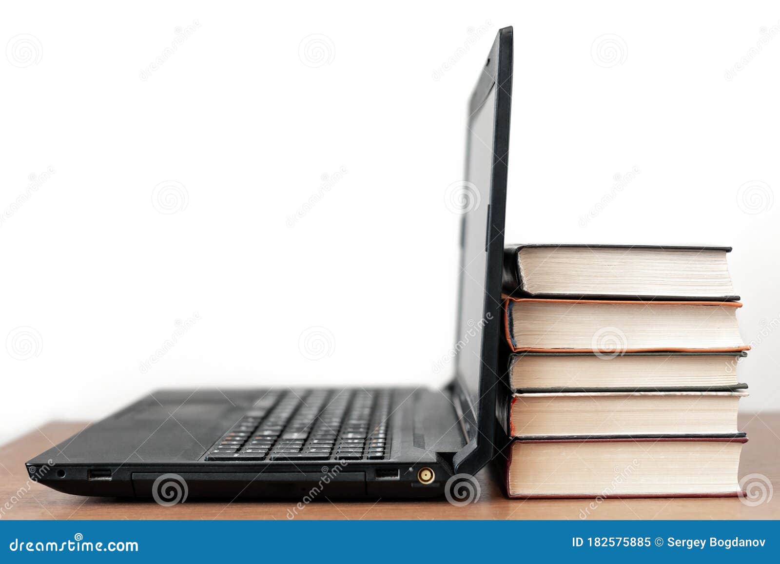 Modern Computer or Old Books Stock Image - Image of desktop, desk ...