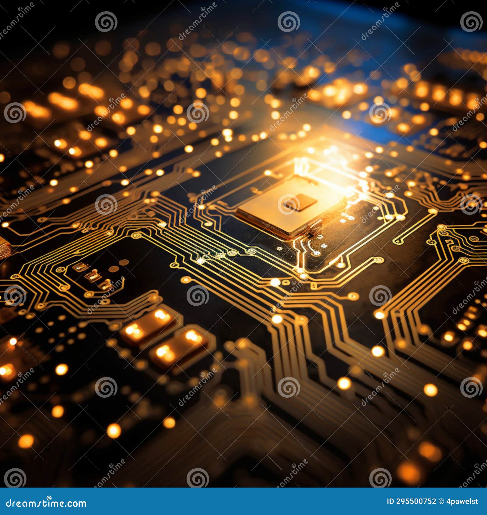 Modern Computer PCB Motherboard Stock Illustration - Illustration of ...