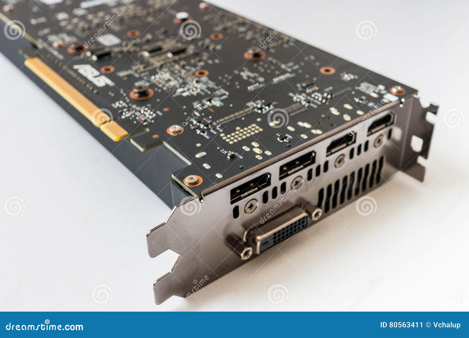 Modern Computer PCI Videocard on White Background Stock Image - Image ...