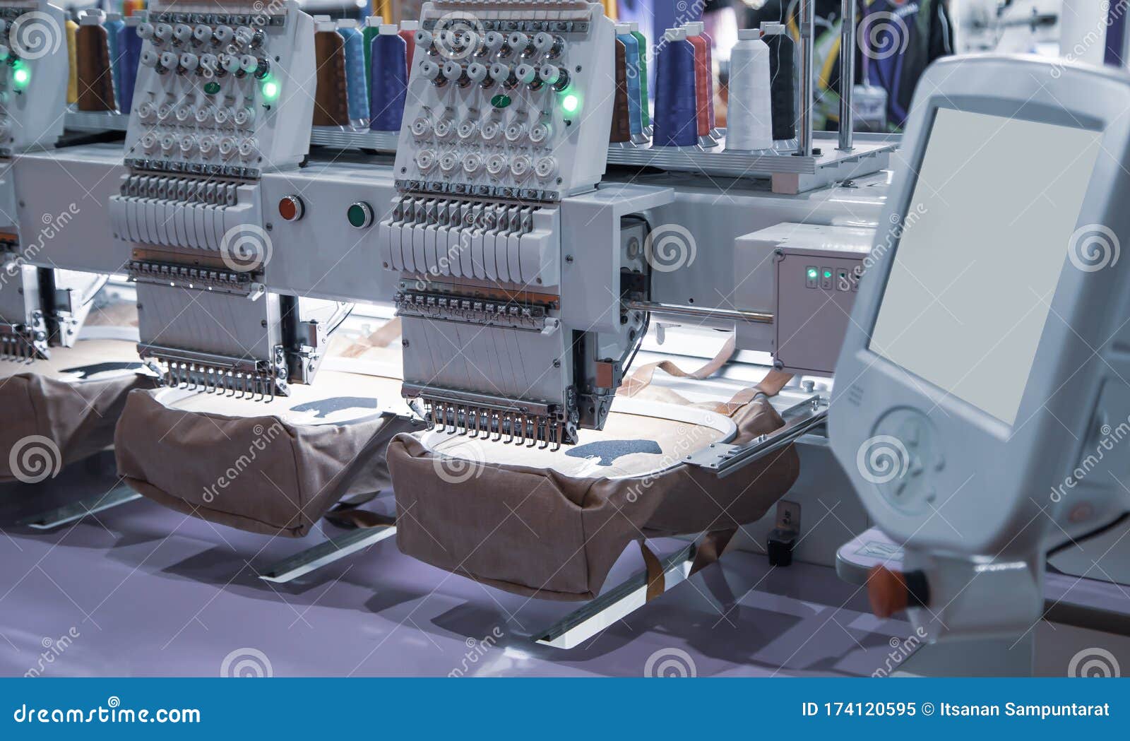 Modern embroidery machine stock image. Image of computerized - 174120595