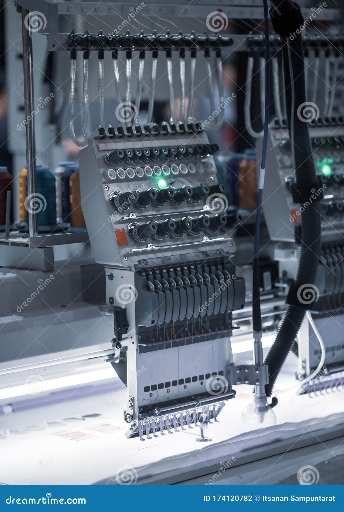 Modern embroidery machine stock photo. Image of pattern - 174120782
