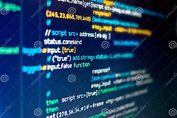 Modern Computer Programming Code Stock Photo - Image of data, virus ...