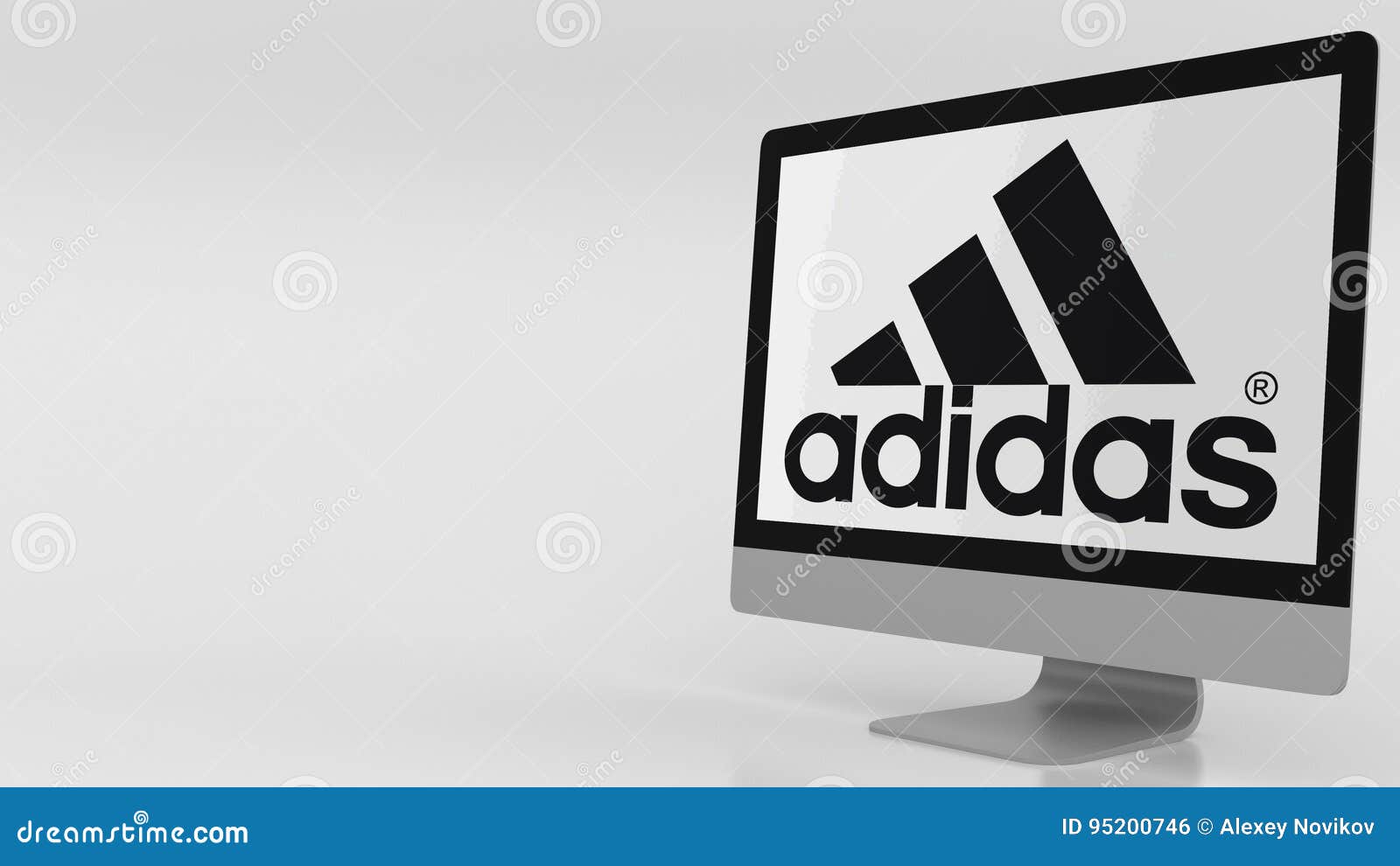 Modern Computer Screen with Adidas Logo. Editorial 3D Rendering ...