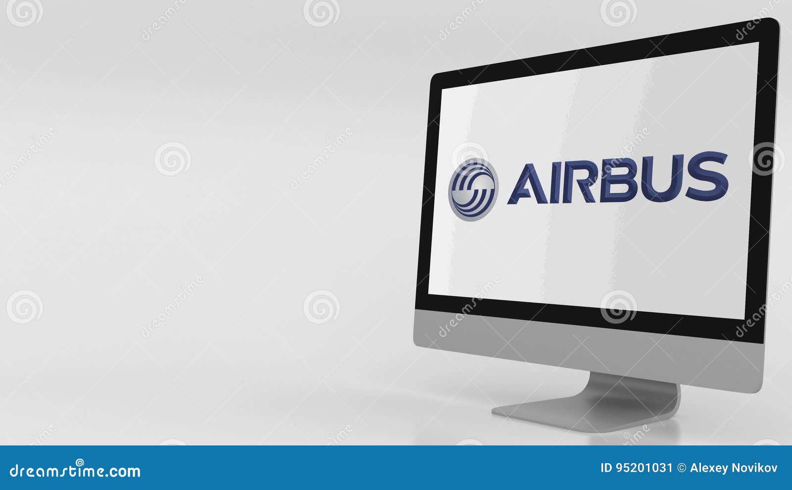 Modern Computer Screen with Airbus Logo. Editorial 3D Rendering ...