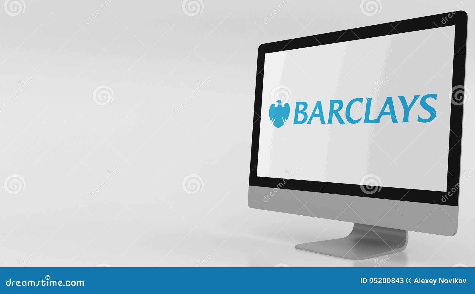 Modern Computer Screen with Barclays Logo. Editorial 3D Rendering ...