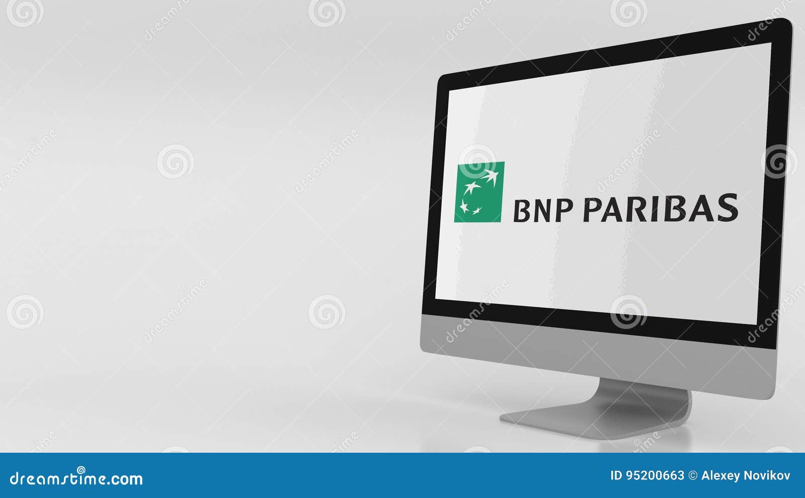 Modern Computer Screen with BNP Paribas Logo. Editorial 3D Rendering ...