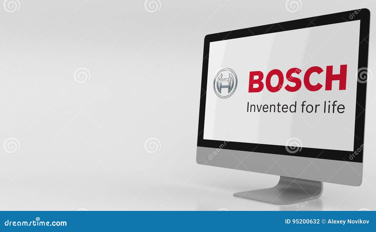 Modern Computer Screen with Bosch Logo. Editorial 3D Rendering ...