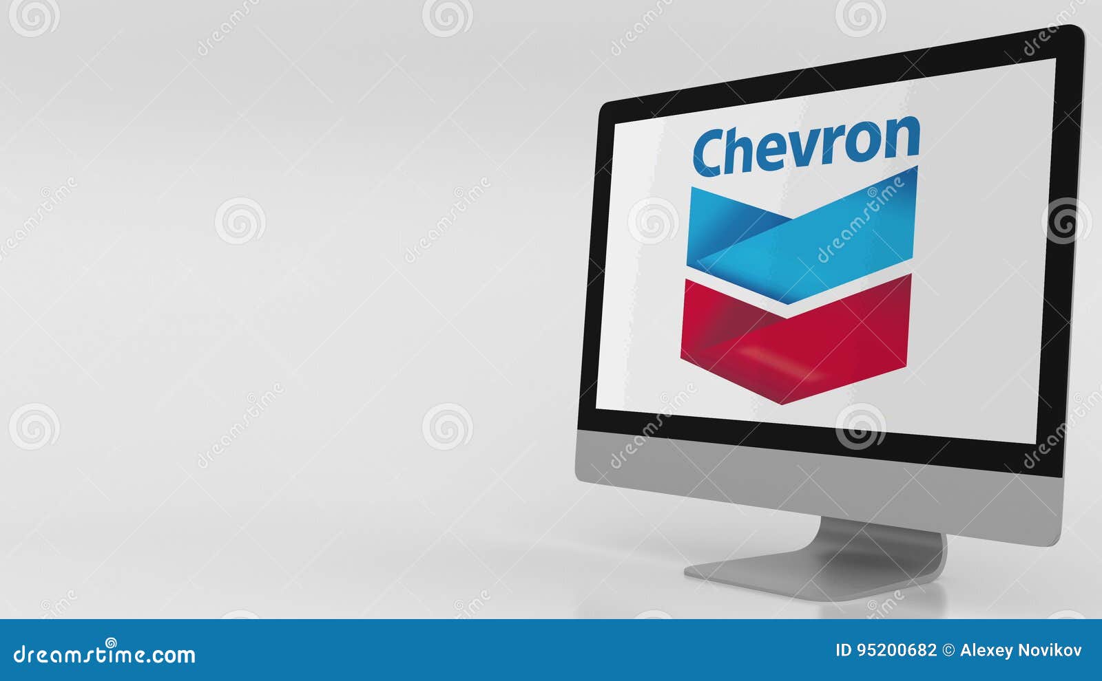 Modern Computer Screen with Chevron Logo. Editorial 3D Rendering ...