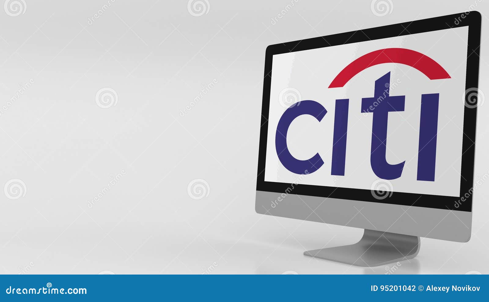 Modern Computer Screen with Citi Logo. Editorial 3D Rendering Editorial ...
