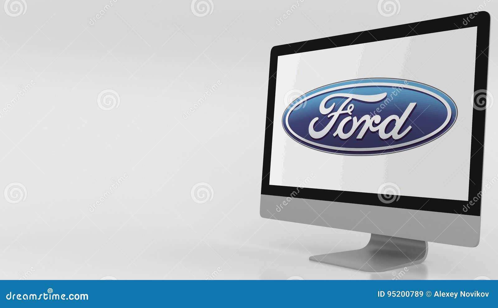 Modern Computer Screen with Ford Logo. Editorial 3D Rendering Editorial ...
