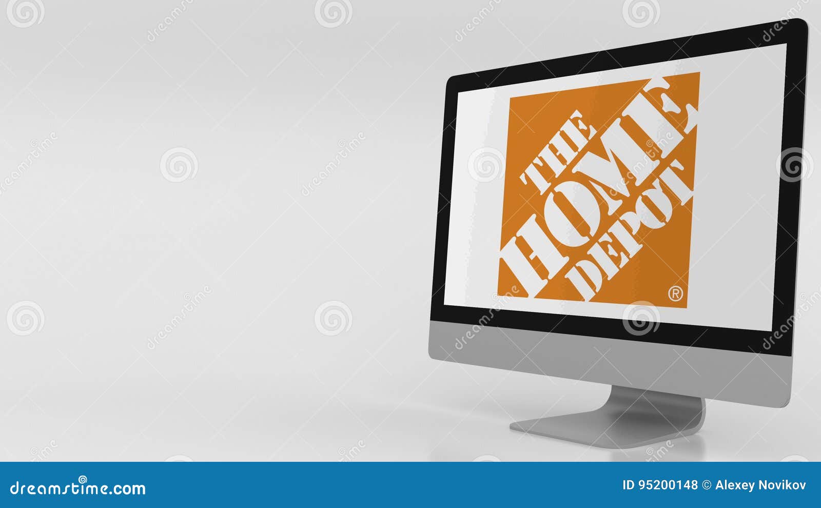 Modern Computer Screen with the Home Depot Logo. Editorial 3D Rendering ...