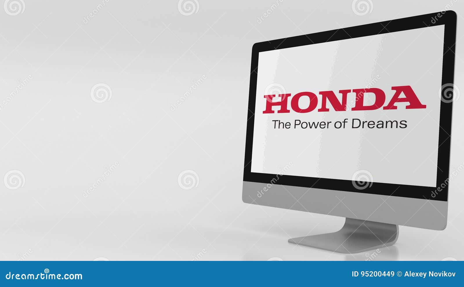Modern Computer Screen with Honda Logo. Editorial 3D Rendering ...