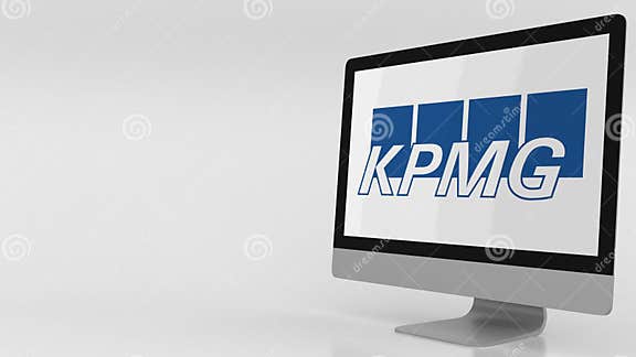 Modern Computer Screen with KPMG Logo. Editorial 3D Rendering Editorial ...