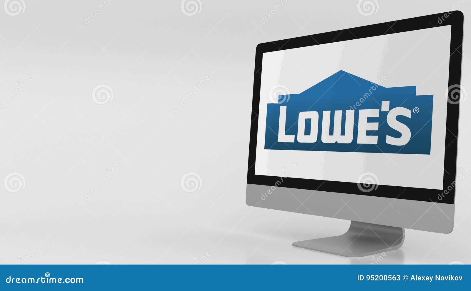 Lowe`s Logo On The Modern Building Facade. Editorial 3D Rendering ...