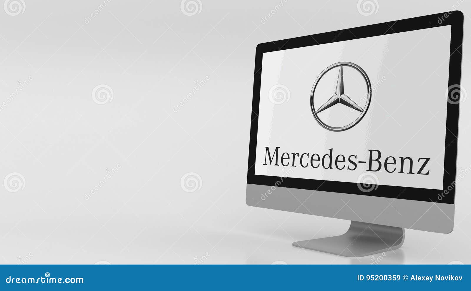 Modern Computer Screen with Mercedes-Benz Logo. Editorial 3D Rendering ...