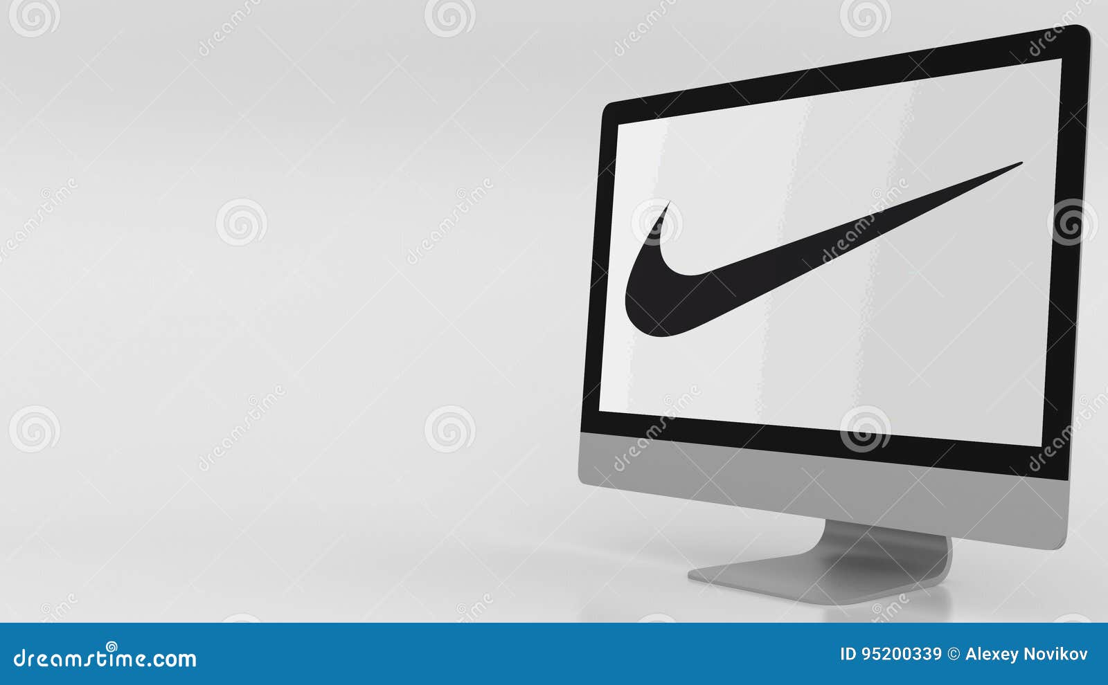 Modern Computer Screen with Nike Logo. Editorial 3D Rendering Editorial ...
