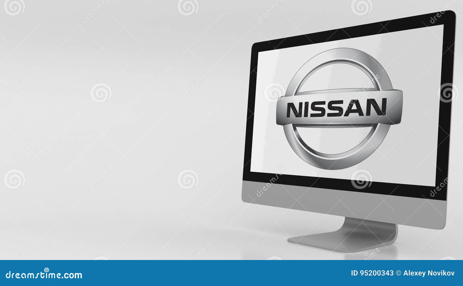 Modern Computer Screen with Nissan Logo. Editorial 3D Rendering ...