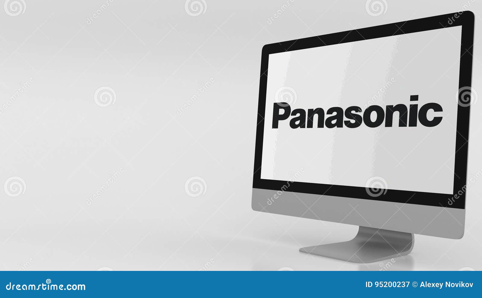 Modern Computer Screen with Panasonic Logo. Editorial 3D Rendering ...