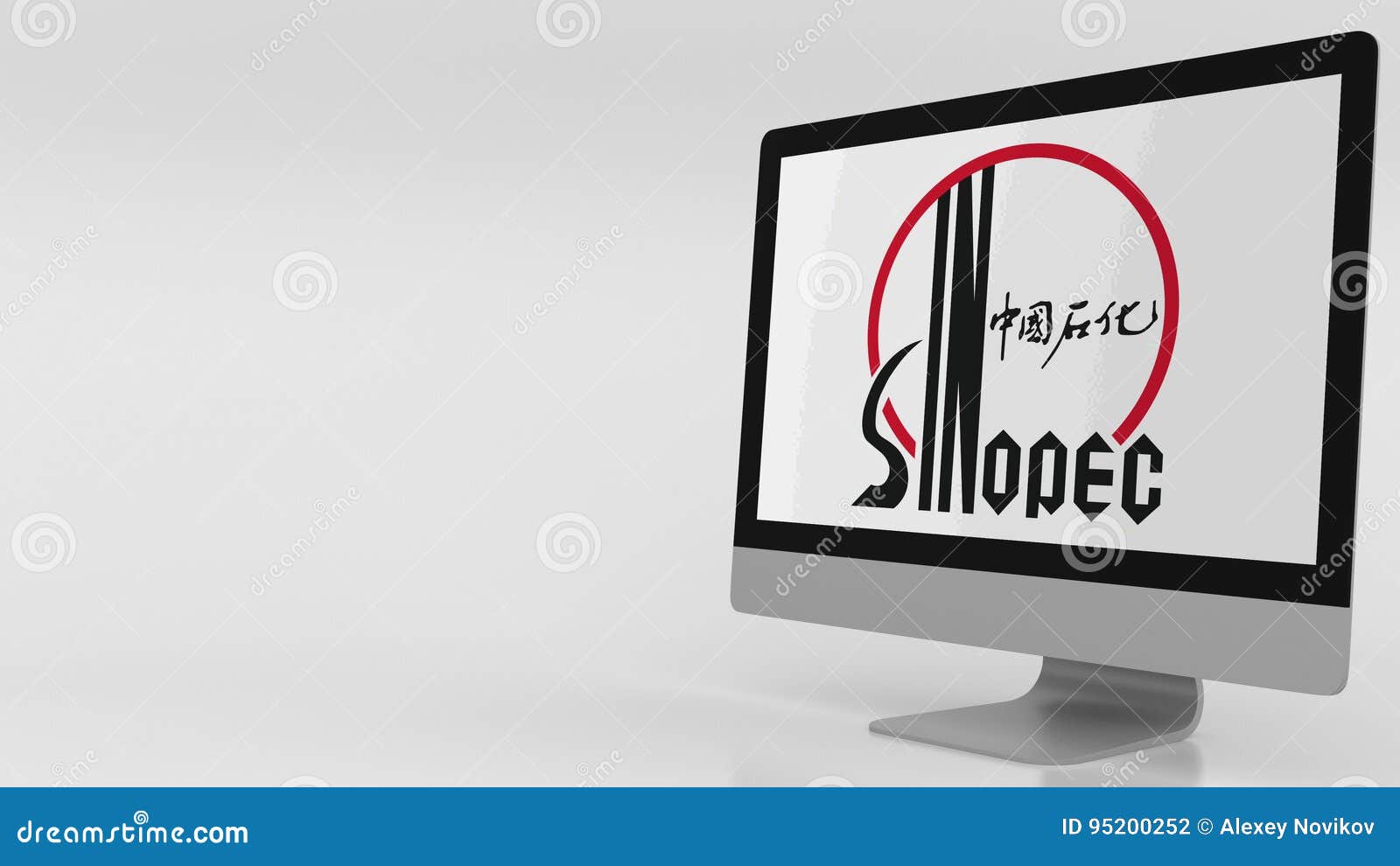 Modern Computer Screen with Sinopec Logo. Editorial 3D Rendering ...