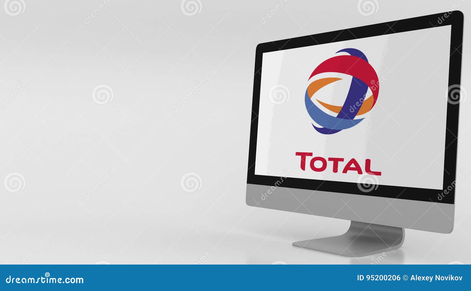 Modern Computer Screen with Total Logo. Editorial 3D Rendering ...