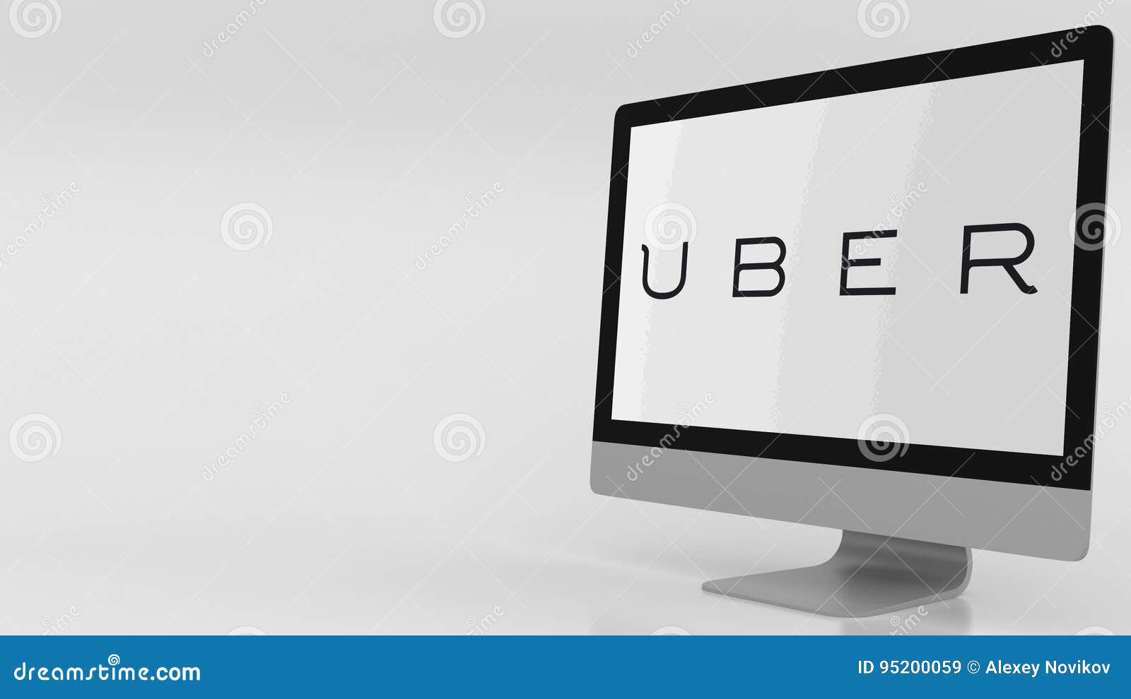 Modern Computer Screen with Uber Logo. Editorial 3D Rendering Editorial ...