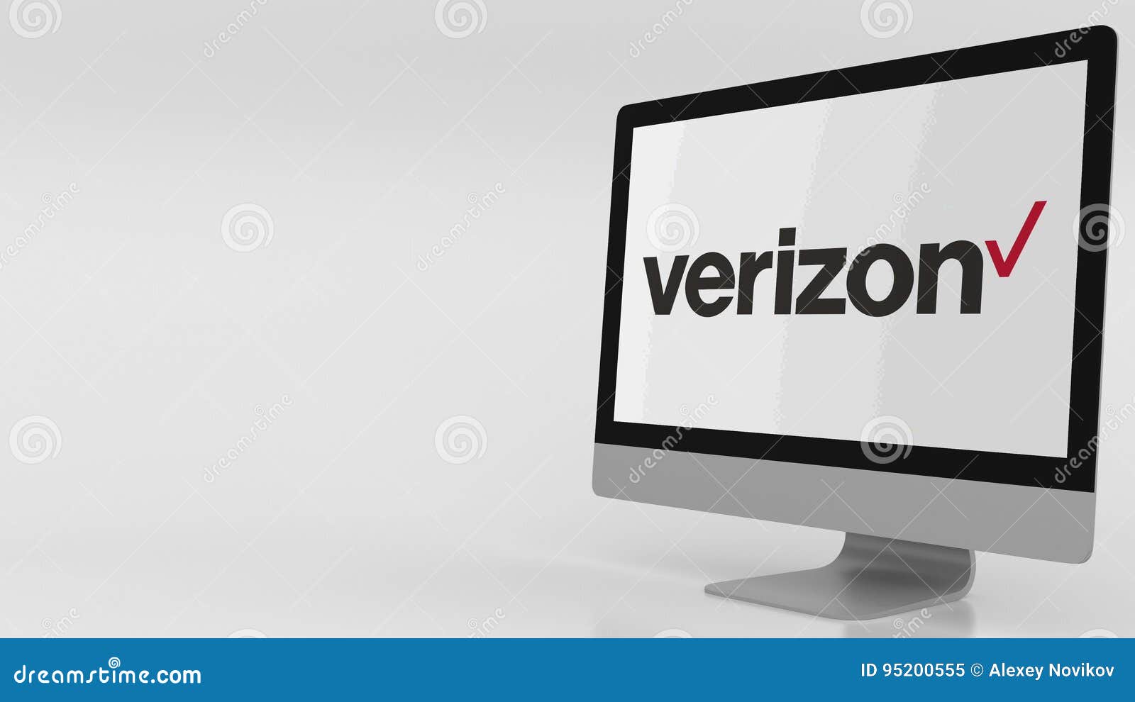 Modern Computer Screen with Verizon Logo. Editorial 3D Rendering ...