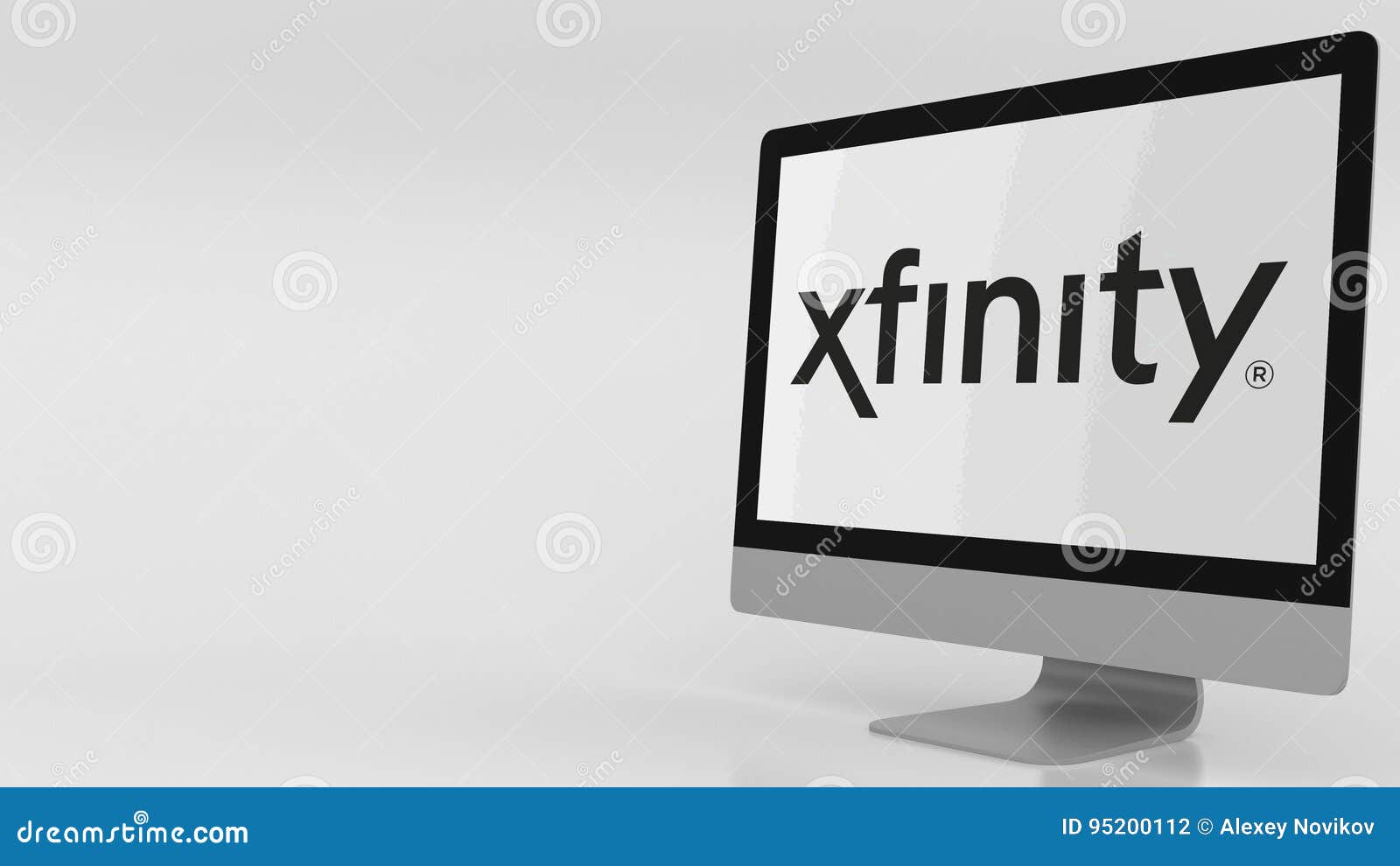 Modern Computer Screen with Xfinity Logo. Editorial 3D Rendering ...