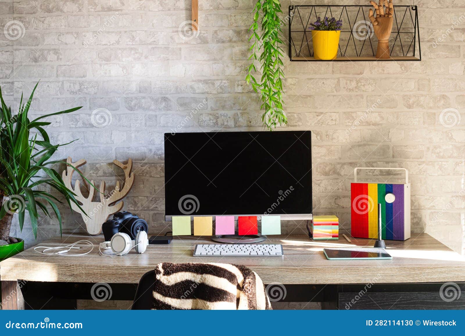 Modern Computer Set in a Cozy Office Stock Photo - Image of office ...