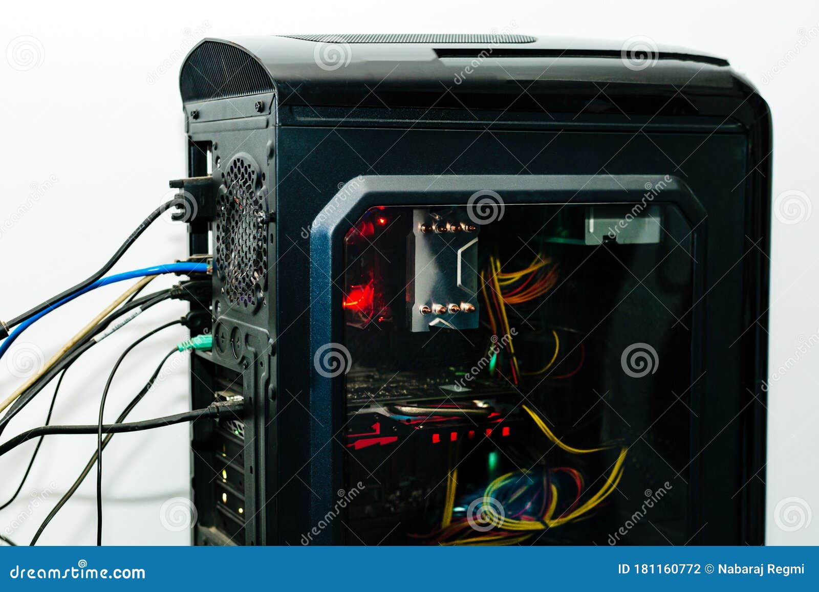 Modern Computer Technology CPU Black Box with Motherboard Stock Photo ...