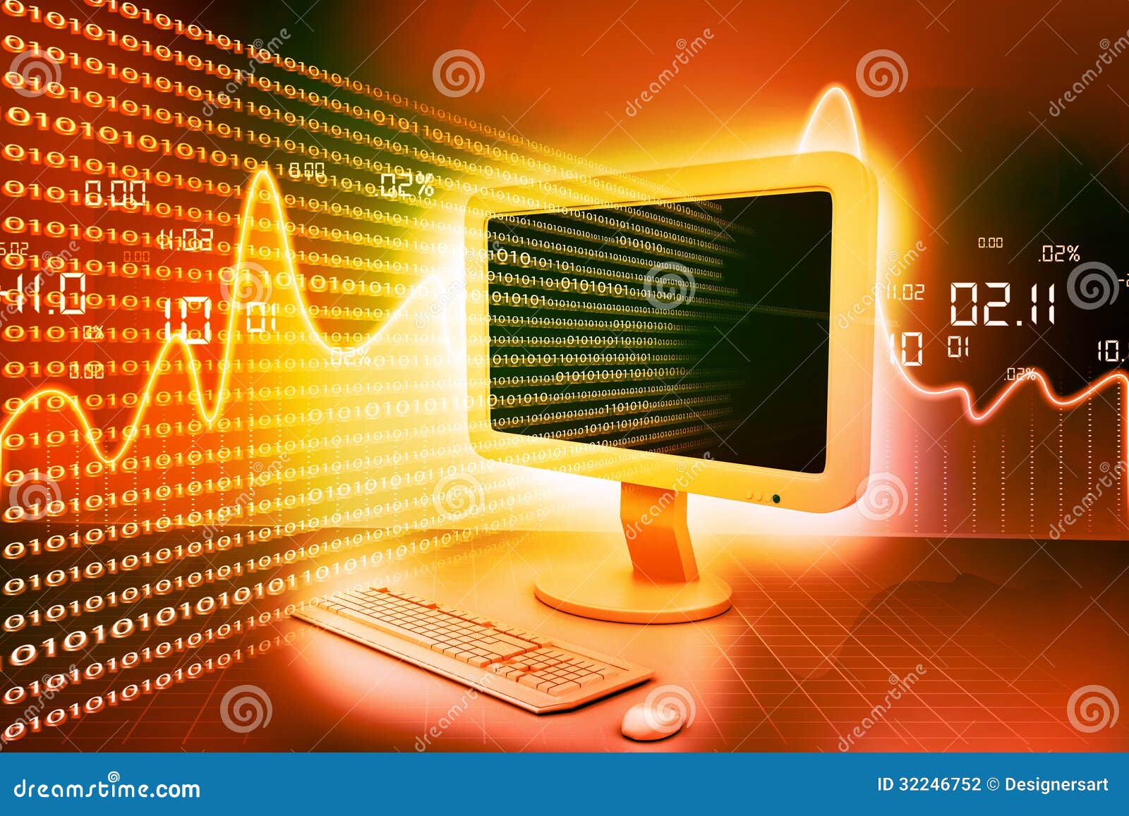 Modern computer technology stock illustration. Illustration of hardware ...