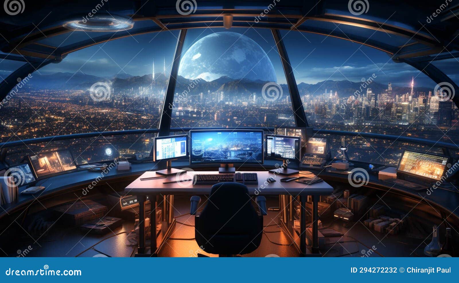 A Modern Computer Technology Room Interior Stock Photo - Image of ...