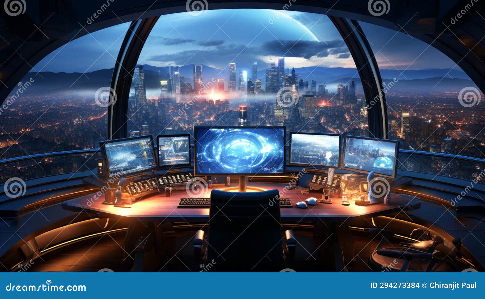 A Modern Computer Technology Room Interior Stock Photo - Image of ...