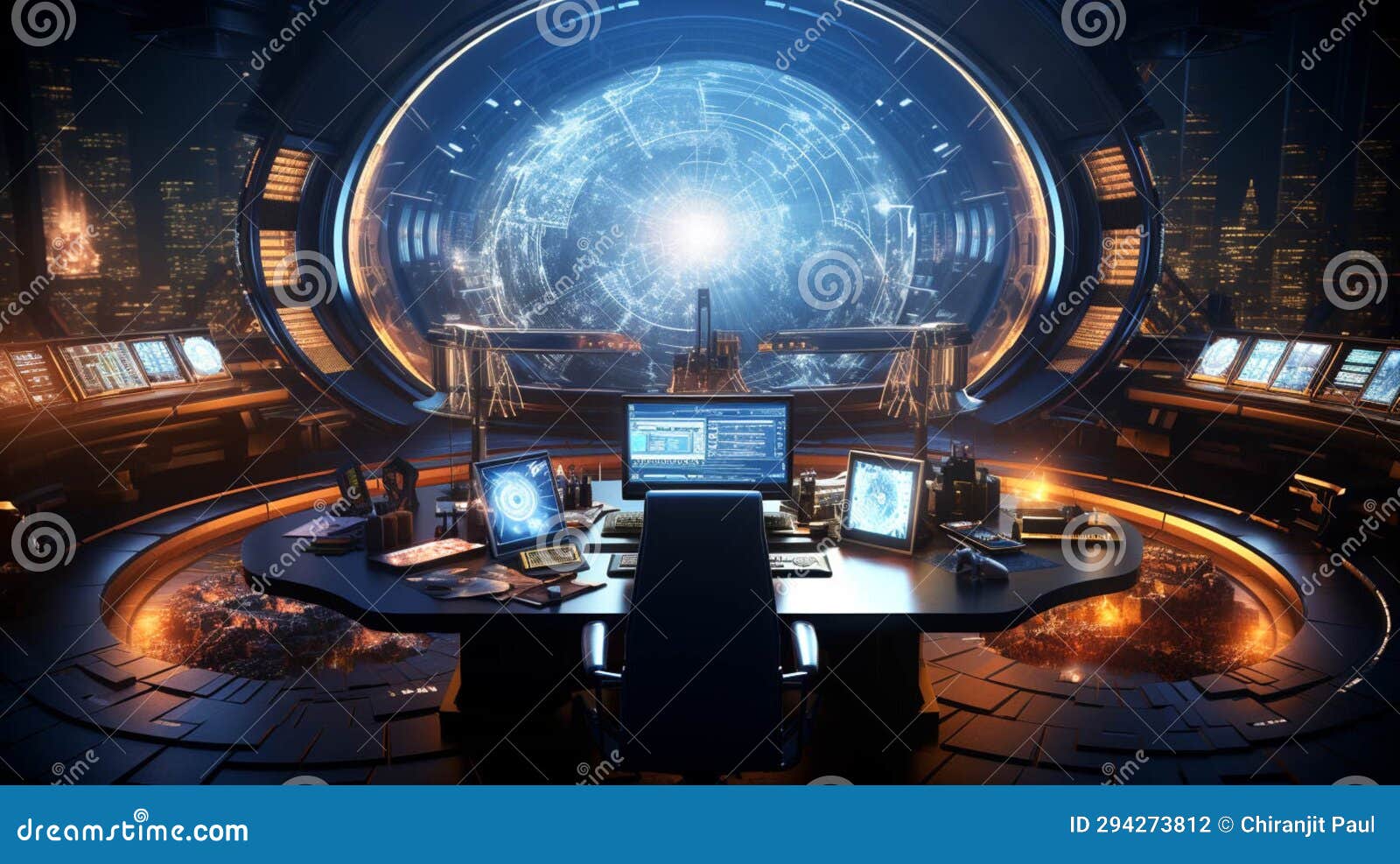 A Modern Computer Technology Room Interior Stock Photo - Image of chair ...
