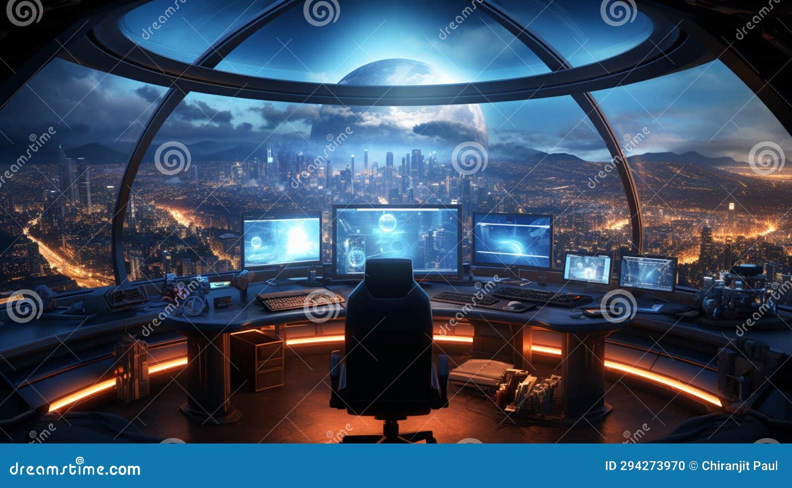 A Modern Computer Technology Room Interior Stock Photo - Image of ...