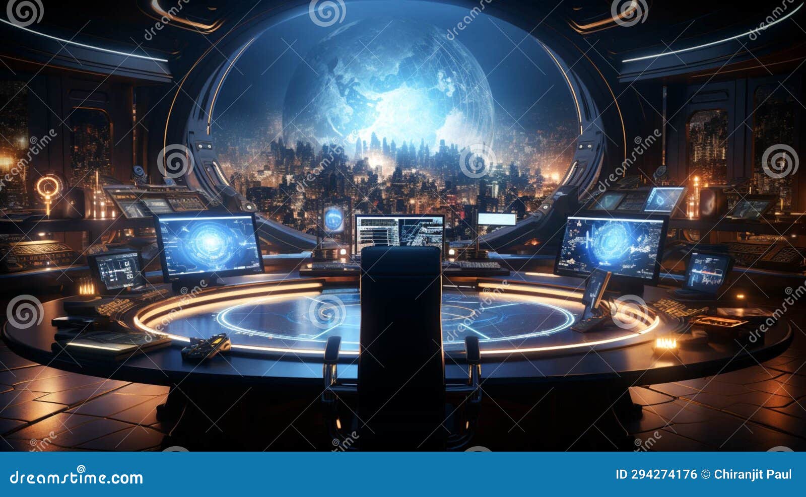 A Modern Computer Technology Room Interior Stock Photo - Image of table ...