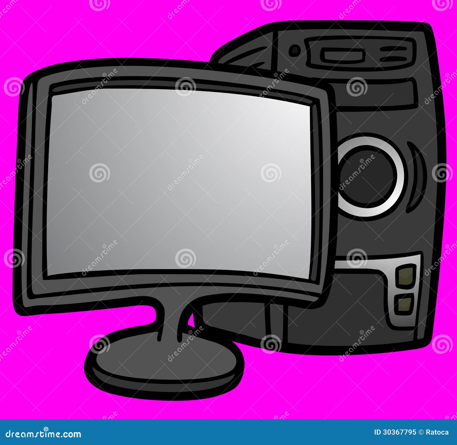 Modern computer stock vector. Illustration of label, technology - 30367795