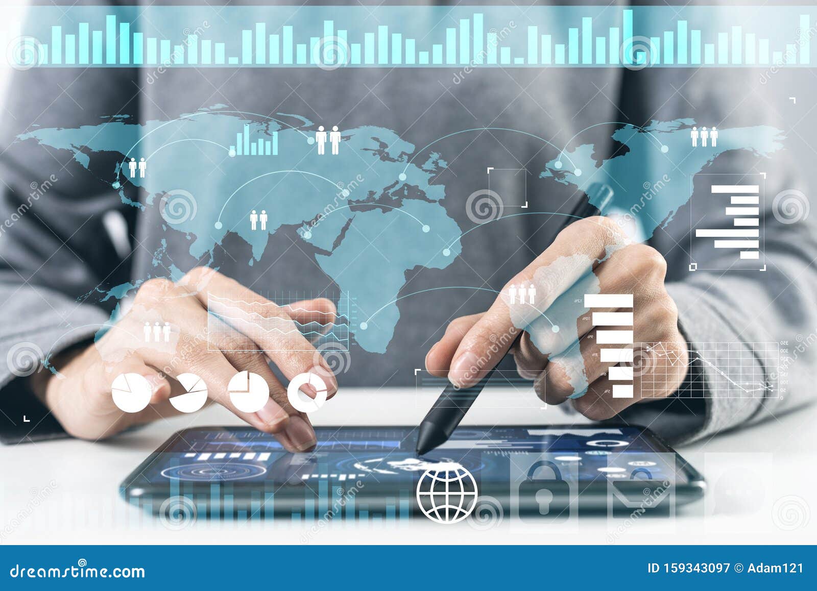 Modern Computing in Business Analytics Stock Image - Image of finance ...