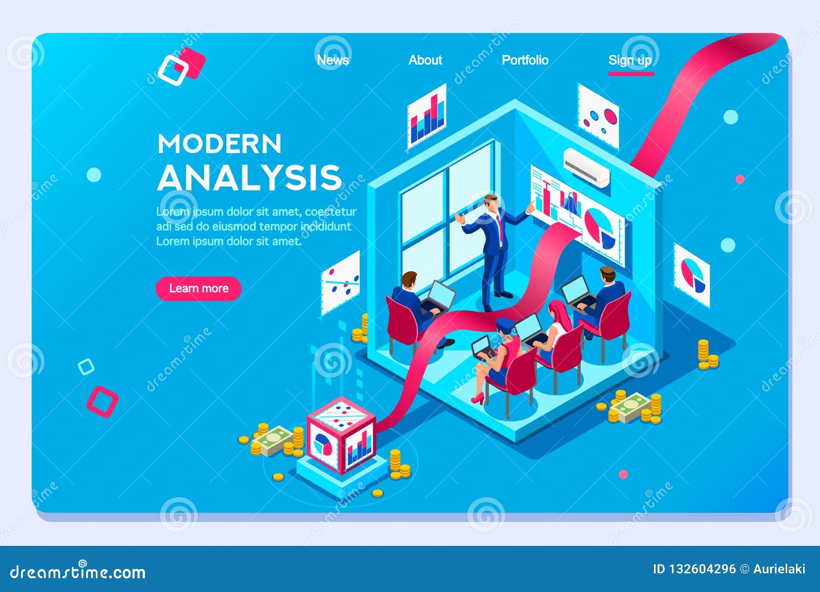 Modern Concept Analysis Template Oprimization Stock Vector ...