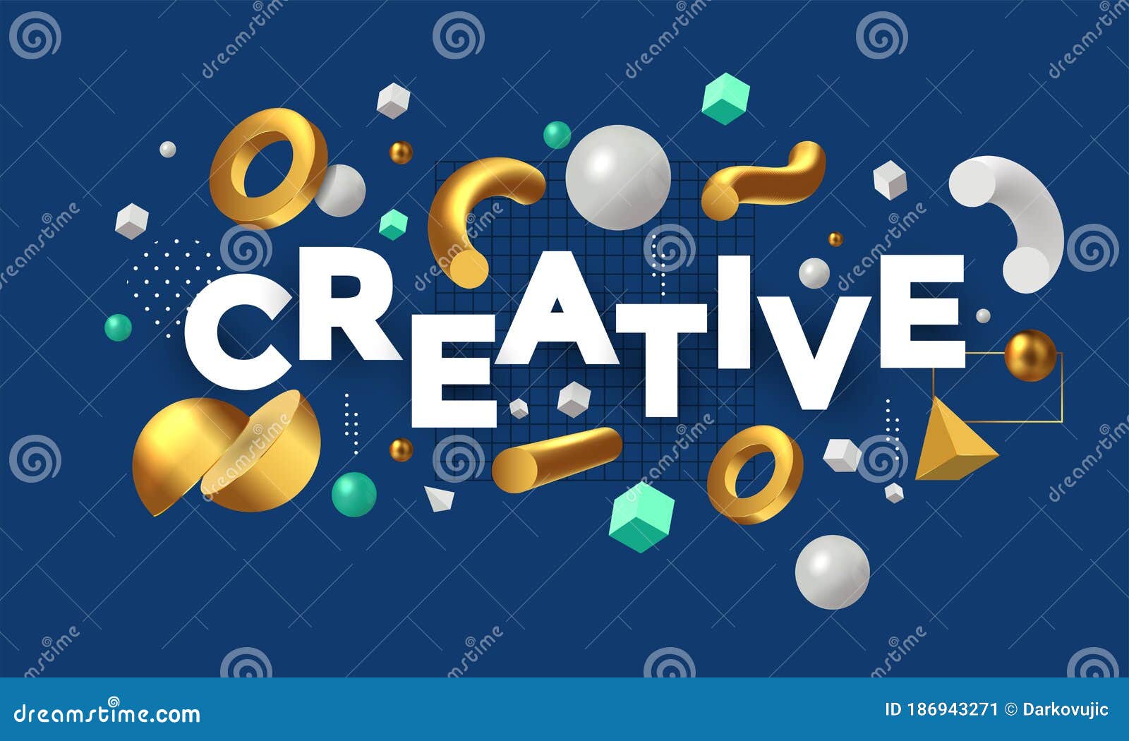 Modern Concept of Be Creative Stock Vector - Illustration of grid ...