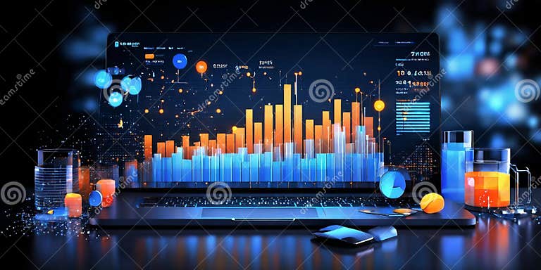 Modern Business Strategy: Analysis of Data and Development Statistics Stock Illustration ...