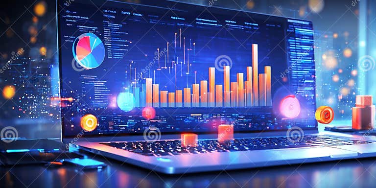 Modern Business Strategy: Analysis of Data and Development Statistics Stock Illustration ...