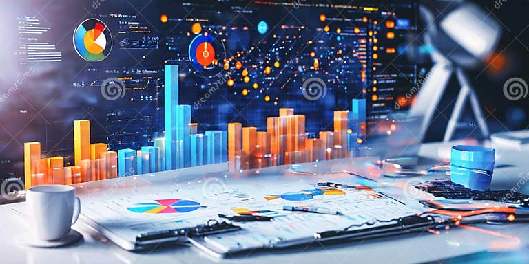 Modern Business Strategy: Analysis of Data and Development Statistics Stock Illustration ...