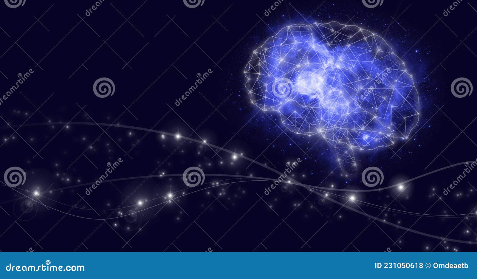 The Modern Concept of the Cyberbrain. AI, Machine Learning Stock Photo ...