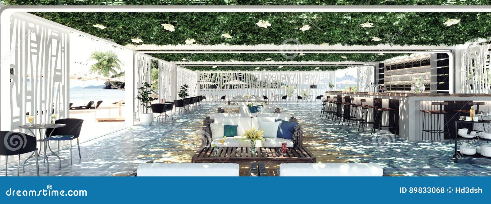 Modern Concept Design of Beach Cocktail Lounge Bar Stock Illustration ...